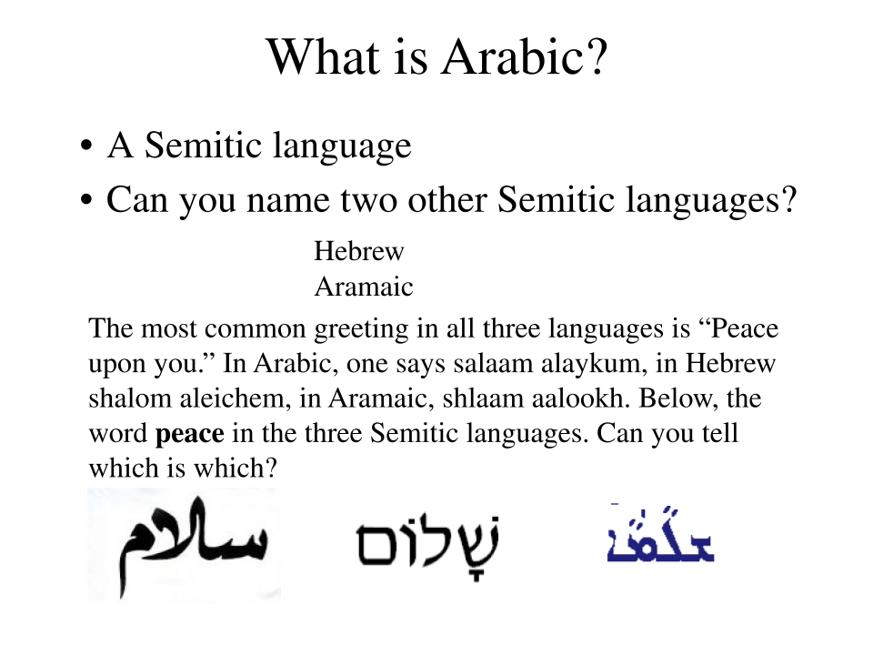 Arabic 101 - TeachMideast